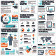 Big Set of Red & Blue Infographic Vector Elements, Infographics ...