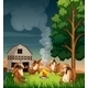 Anteaters Dance Around Campfire, Vectors | GraphicRiver