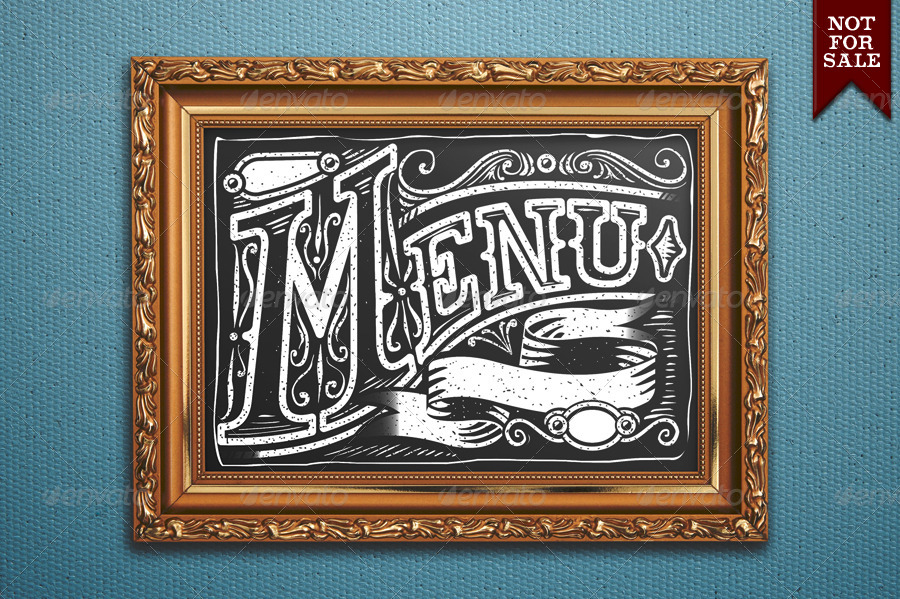 Vintage Graphic Element for Menu on Blackboard, Vectors | GraphicRiver