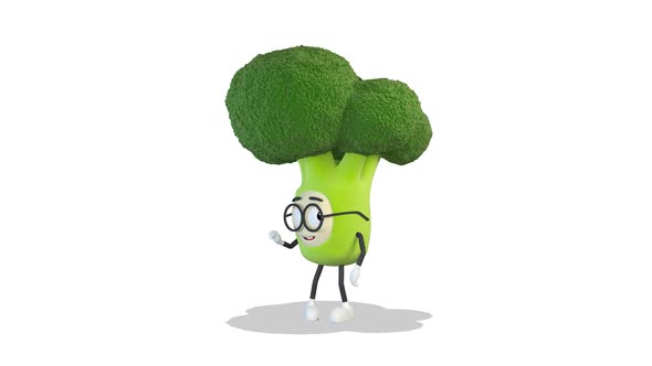 Broccoli Groovy Dance on White Background, Motion Graphics | VideoHive
