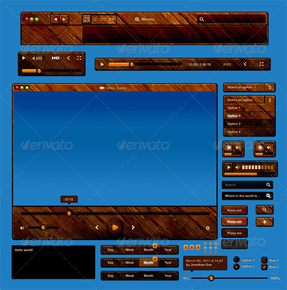 Wooden Mac UI Pack, Graphics | GraphicRiver
