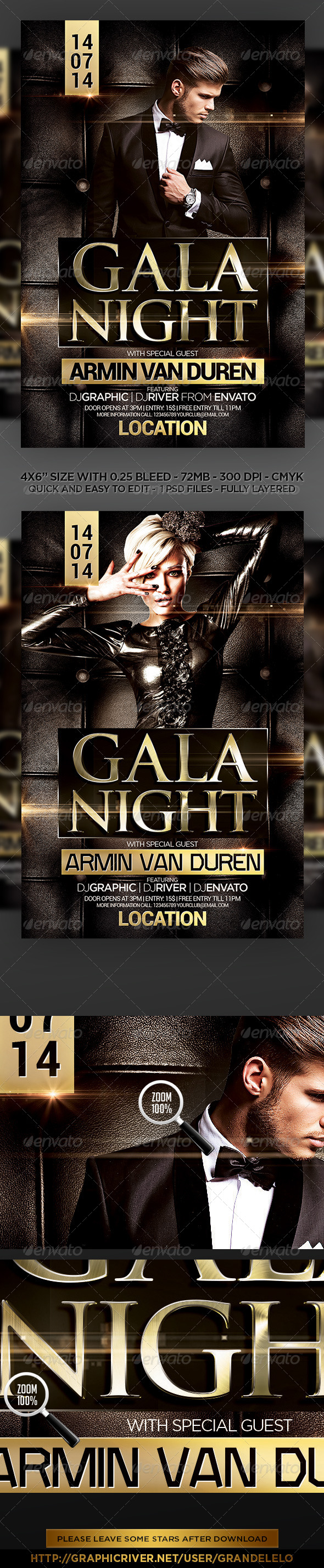 Gala Night Flyer Template by grandelelo | GraphicRiver