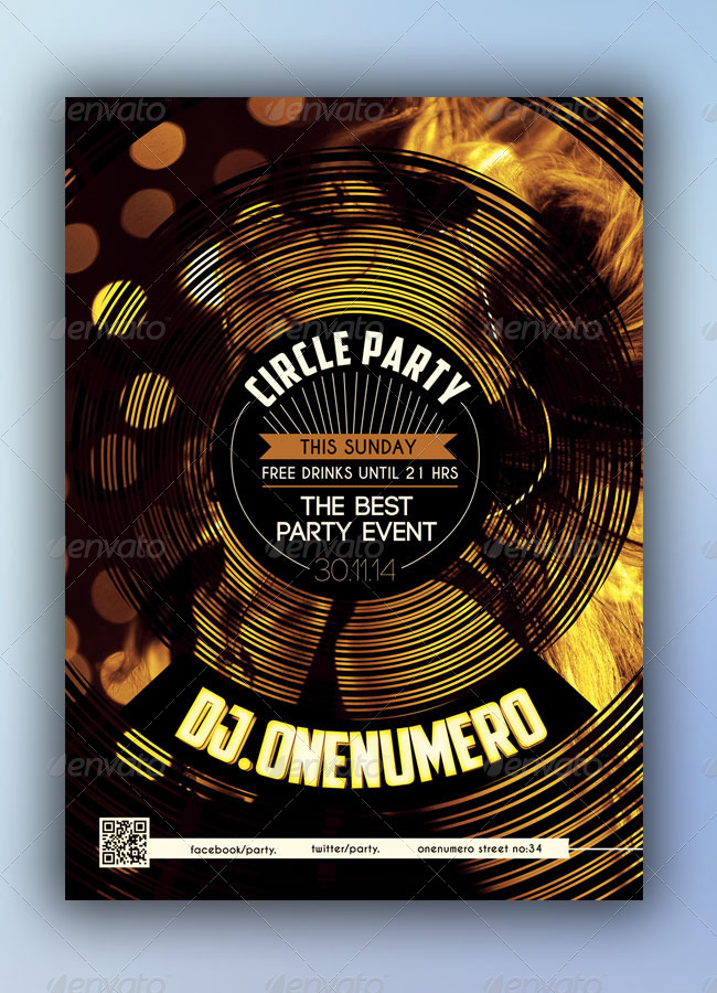 Circle Party Flyer, Print Templates | GraphicRiver