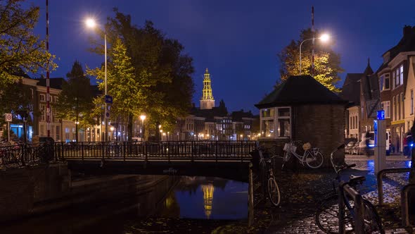 Night Time Lapse of Groningen at night, Groningen, The Netherlands ...