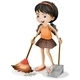 Girl Sweeping, Vectors | GraphicRiver