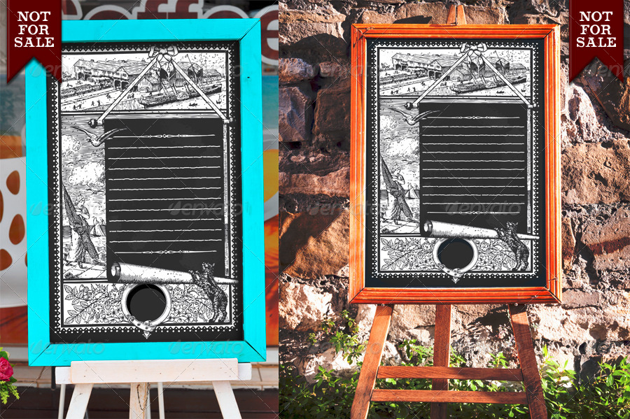 Vintage Page with Placeholder Menu on Blackboard, Vectors | GraphicRiver