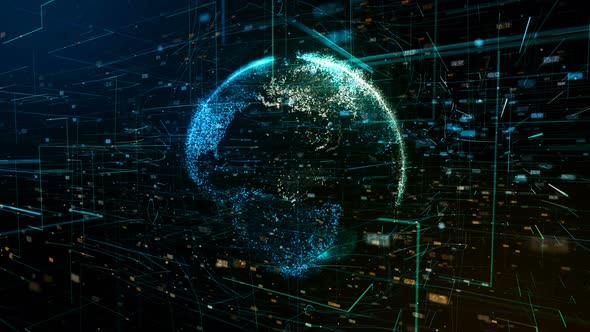 Digital World Networks of Information with Seamless Looped , Motion ...