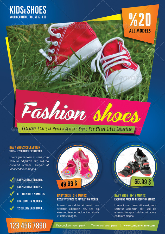 3 in 1 Kid And Shoes Flyers Bundle 01, Print Templates | GraphicRiver