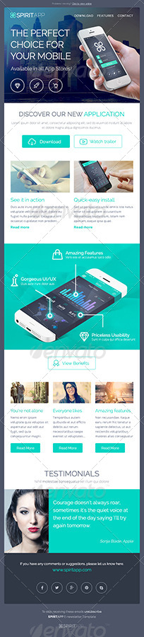 SpiritApp - Multipurpose E-newsletter Template, Web Elements | GraphicRiver