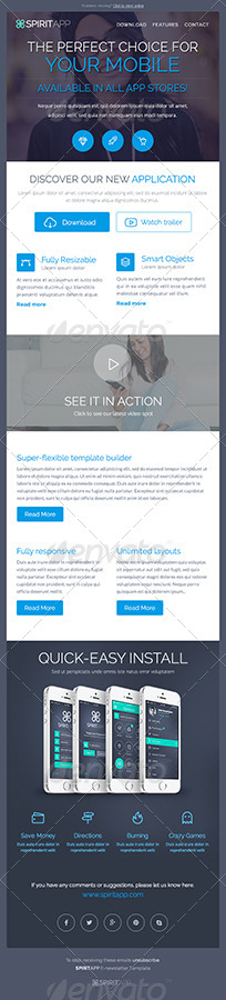 SpiritApp - Multipurpose E-newsletter Template, Web Elements | GraphicRiver