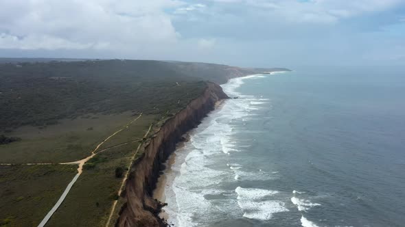 AERIAL Limestone Cliff Face And Coastal Beaches Anglesea, Australia ...