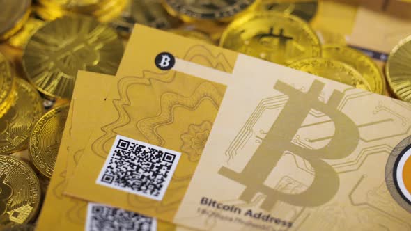 Annonimous Currency Bitcoins Fall Down on Coins, Stock Footage | VideoHive