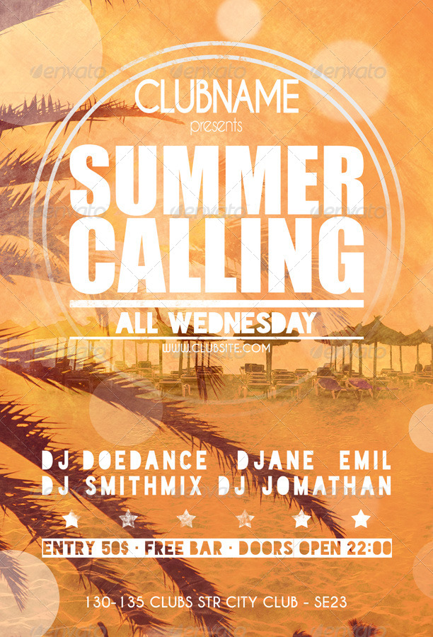 Summer Calling Flyer, Print Templates | GraphicRiver