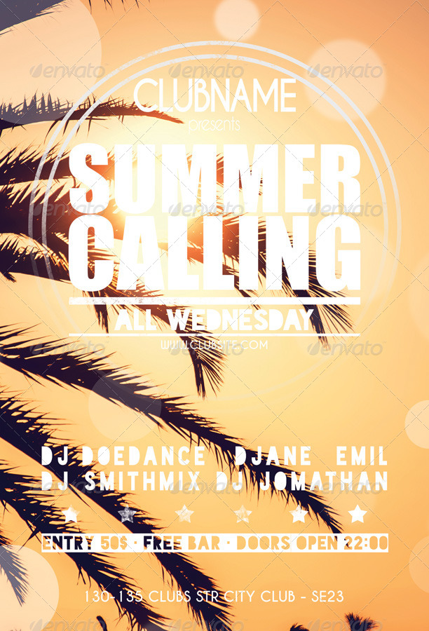 Summer Calling Flyer, Print Templates | GraphicRiver