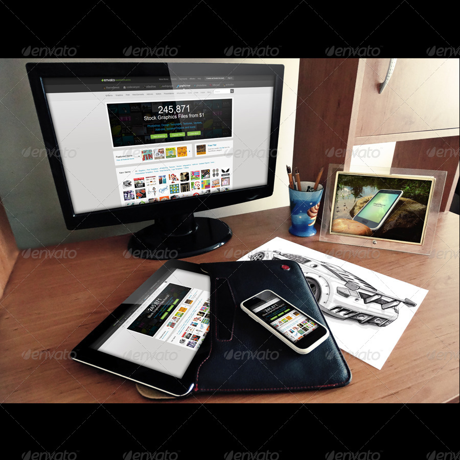 Realistic Screen Mock Up, Graphics | GraphicRiver
