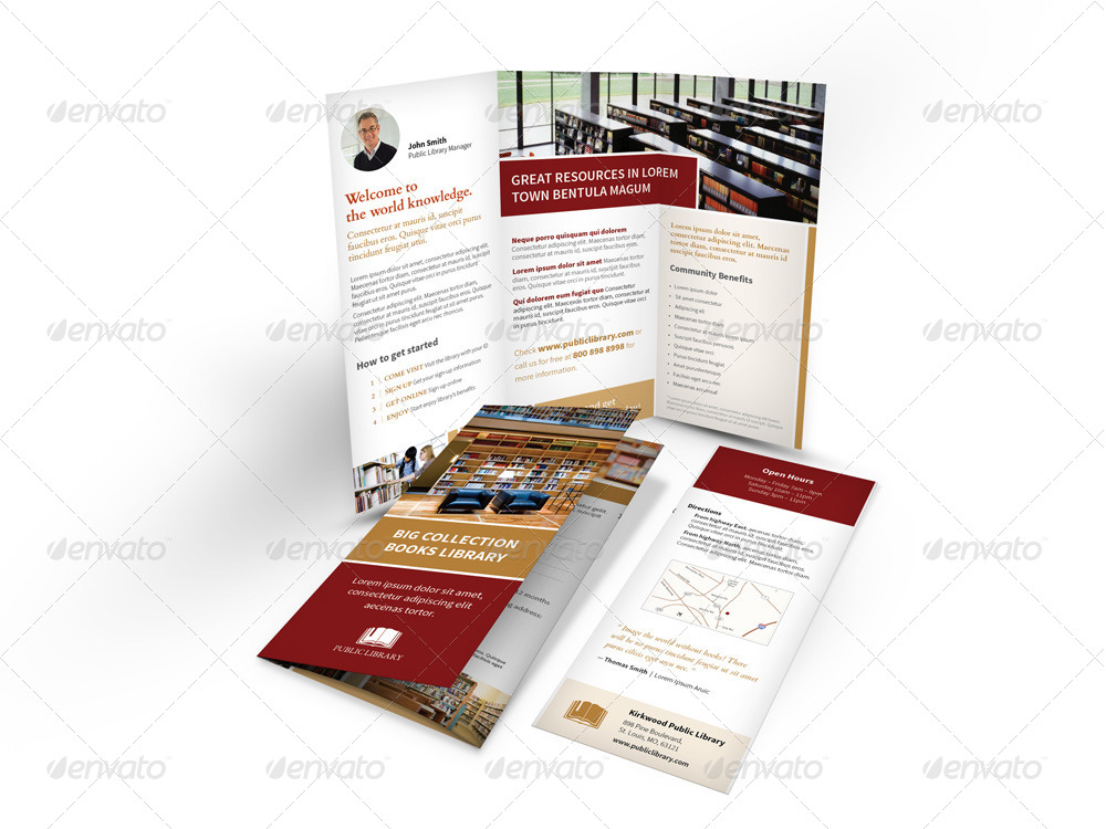 Library Trifold Brochure, Print Templates | GraphicRiver