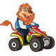 Lion Riding 4 Wheel Motorcycle, Vectors | GraphicRiver