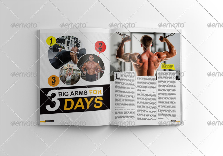 A3 Fitness Body Magazine, Print Templates | GraphicRiver