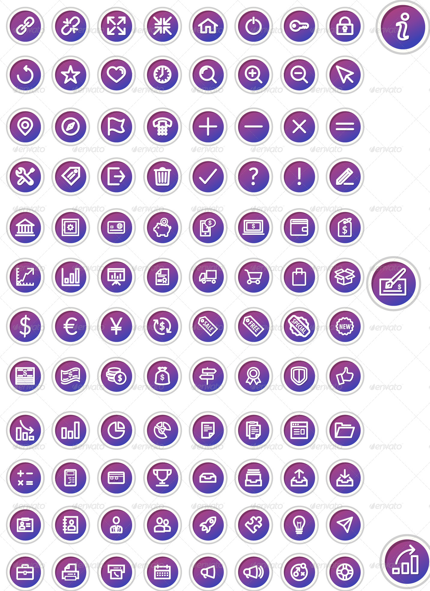 100 Vector Icons, Icons | GraphicRiver