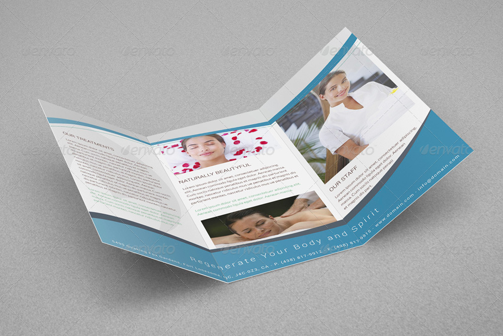 Salon Spa Trifold A4 Brochure - All Photo Included, Print Templates