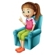 Girl Sitting on Chair, Vectors | GraphicRiver