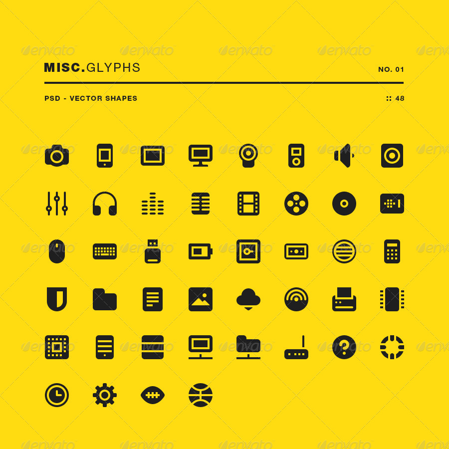 Misc Glyphs 01, Icons | GraphicRiver