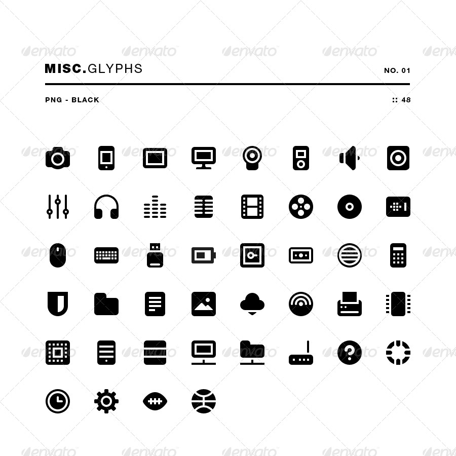 Misc Glyphs 01, Icons | GraphicRiver