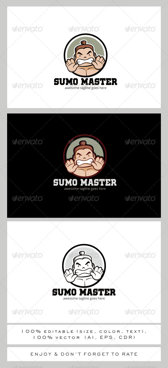 Sumo Master Logo Mascot, Logo Templates | GraphicRiver
