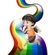Rainbow with a Young Woman Running, Vectors | GraphicRiver
