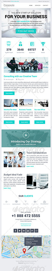 Corporate - Multipurpose B2B E-newsletter Template, Web Elements ...