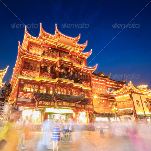 shanghai yuyuan garden at night Stock Photo by chuyu2014 | PhotoDune
