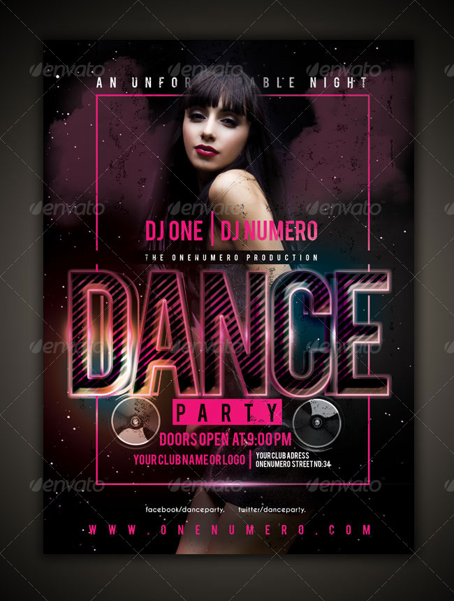 Dance Party Flyer, Print Templates | GraphicRiver