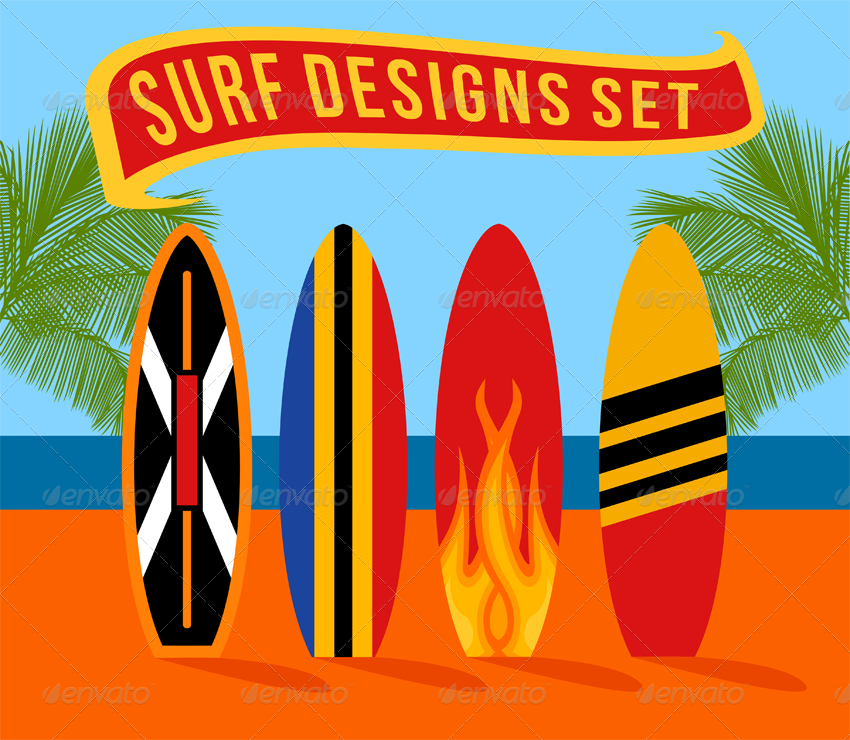24 Surf Vector Designs , Vectors | GraphicRiver
