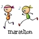 Marathon Between Two Stickmen, Vectors | GraphicRiver