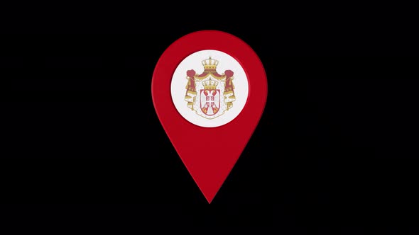 3D Rotating Pin Icon Animation With Serbia Coat Of Arms Alpha Channel ...