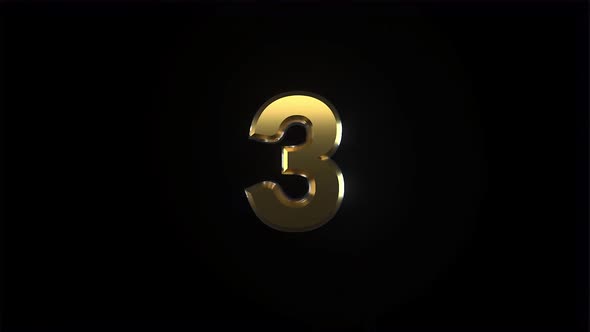 3D Gold Chromed Countdown - From 20 to 0, Motion Graphics | VideoHive