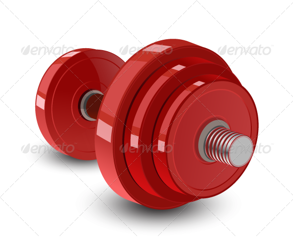 Red Dumbbell by ragingbanana | GraphicRiver
