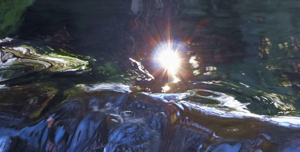 Waterfall and Sun Reflection, Stock Footage | VideoHive