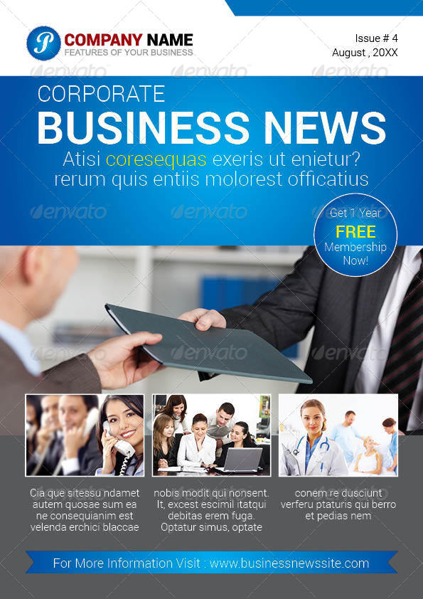 Multipurpose Business Newsletter Template Vol-04, Print Templates ...
