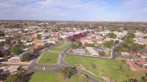 Aerial of Loxton, South Australia revealing the Murray River, Stock Footage