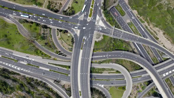 Timelapse of a Massive multi level highway interchange with traffic on ...