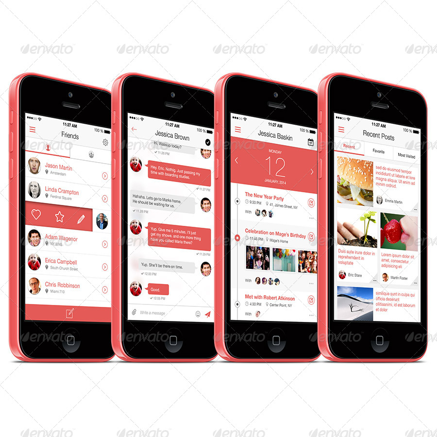 Bundle - 2 Mobile Apps Ui + 1 Tablet App Ui, Web Elements | GraphicRiver
