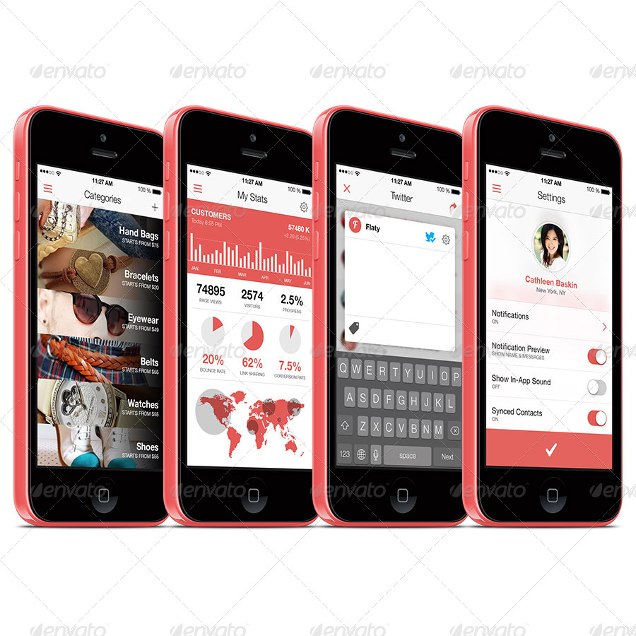 Bundle - 2 Mobile Apps Ui + 1 Tablet App Ui, Web Elements | GraphicRiver