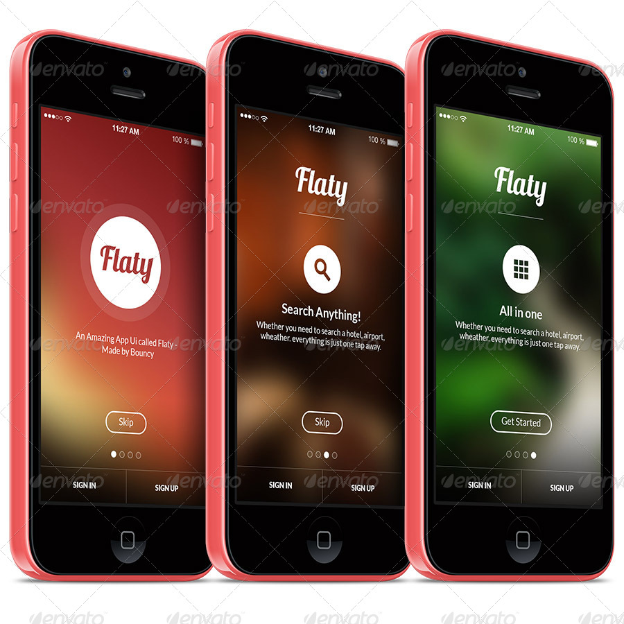 Bundle - 2 Mobile Apps Ui + 1 Tablet App Ui, Web Elements | GraphicRiver