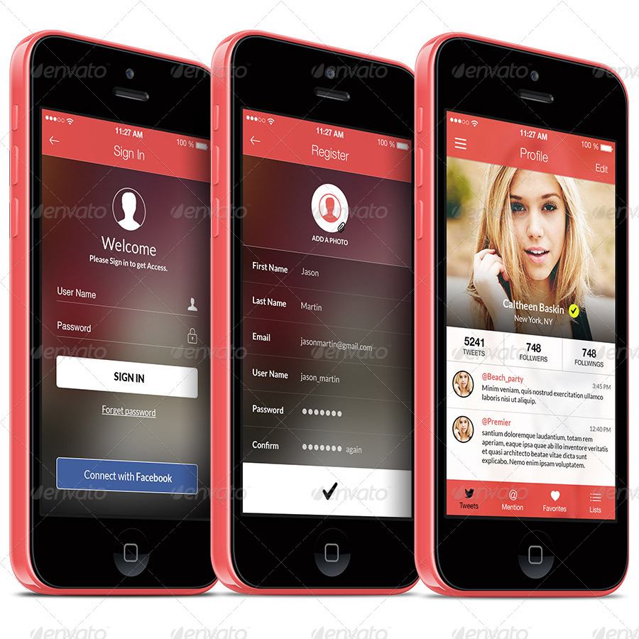 Bundle - 2 Mobile Apps Ui + 1 Tablet App Ui, Web Elements | GraphicRiver