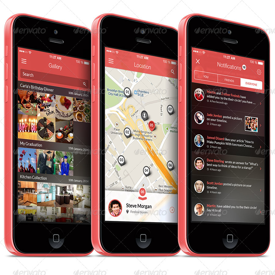 Bundle - 2 Mobile Apps Ui + 1 Tablet App Ui, Web Elements | GraphicRiver