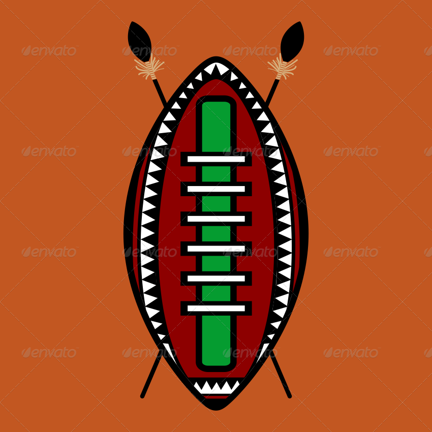 Masai Shield Vector Designs , Vectors | GraphicRiver
