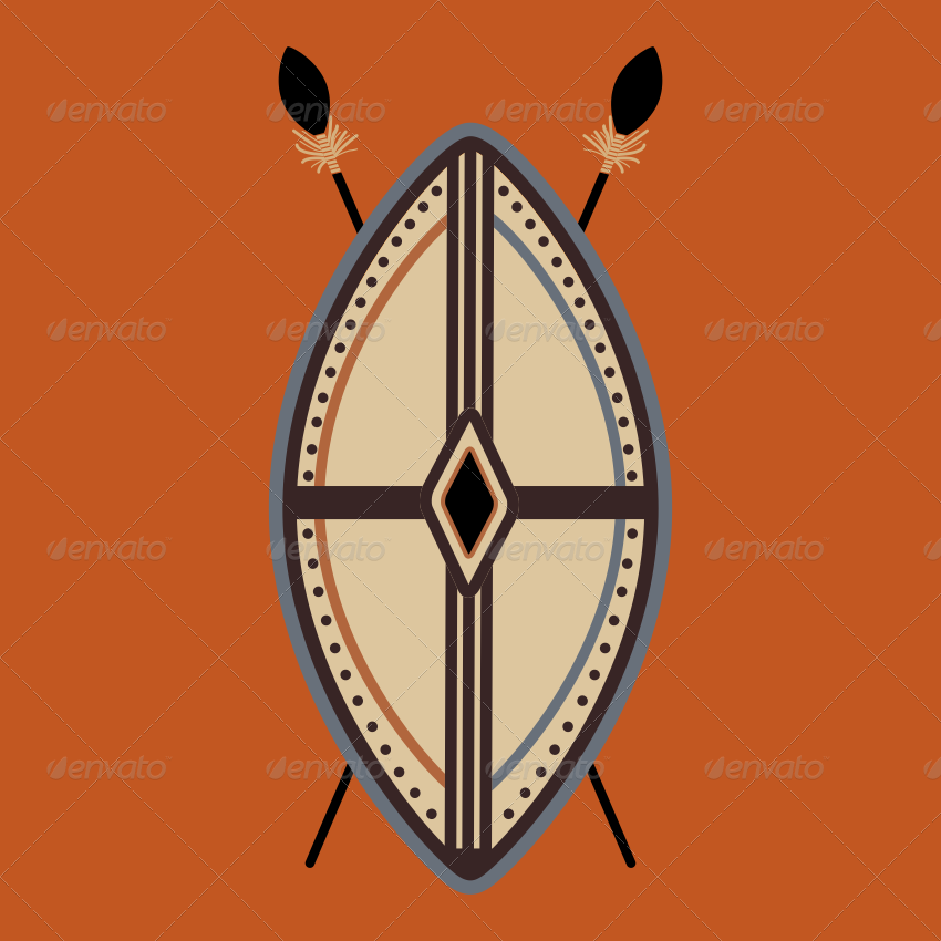Masai Shield Vector Designs , Vectors | GraphicRiver