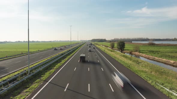 Highway time lapse, traffic motion transport infrastructure, Stock Footage