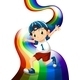 Boy and Rainbow, Vectors | GraphicRiver